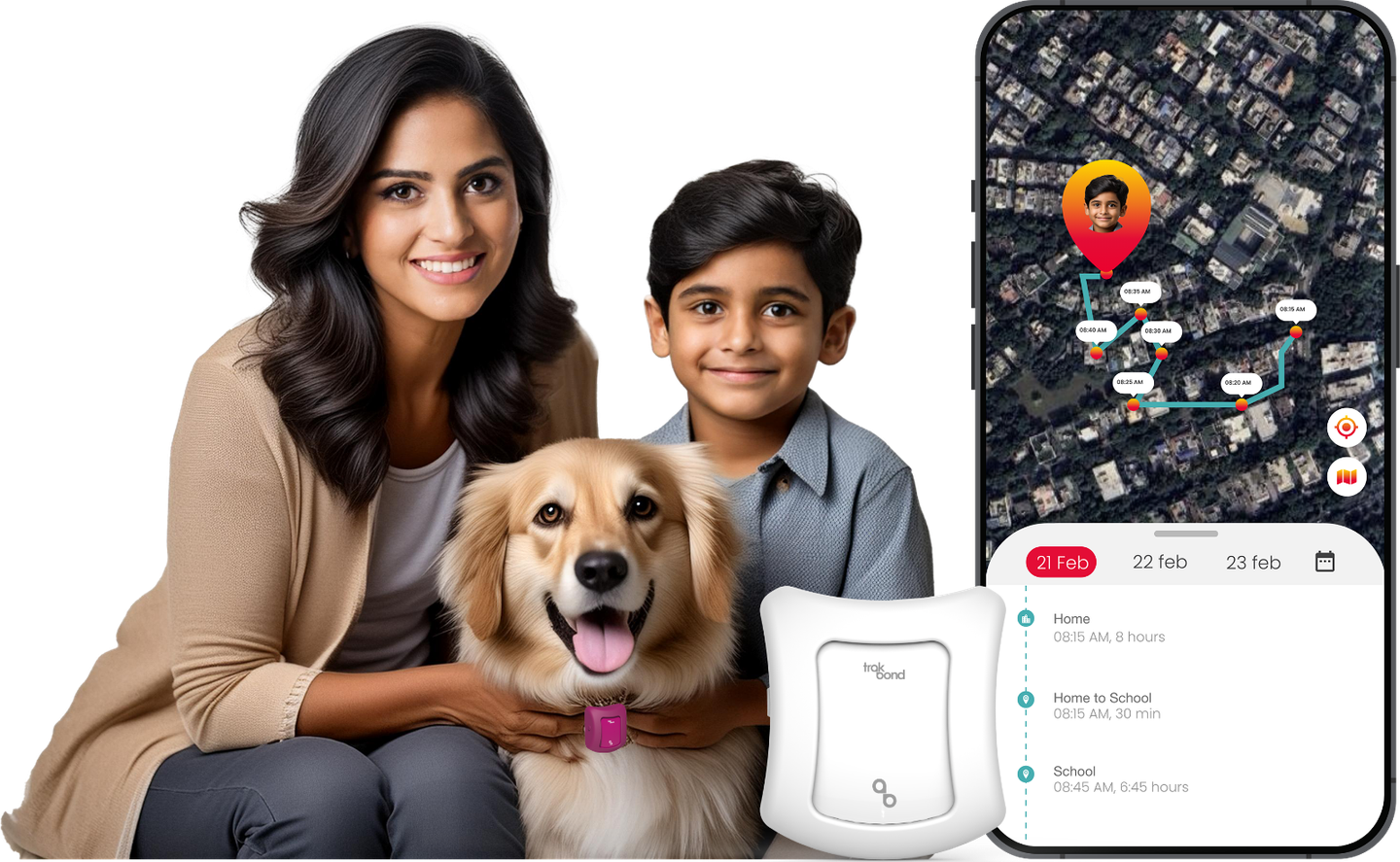 Trakbond - | - India's Smallest GPS Tracker for Kids, Pets and Elders